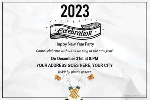 Happy New Year 2024 Party Invitations Cards
