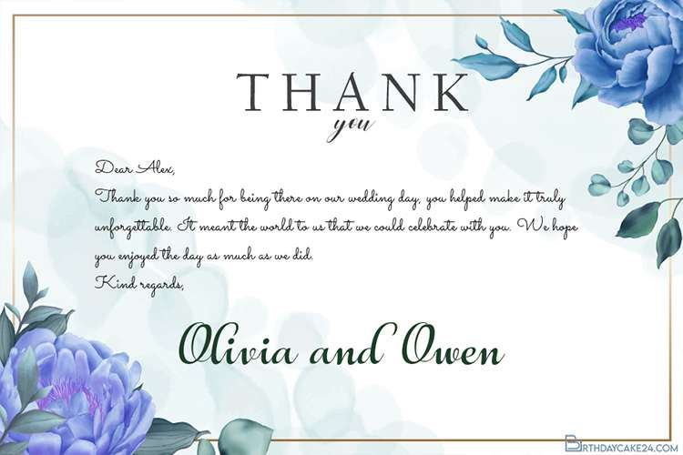 17 Wedding Thank You Card Template Free DocTemplates