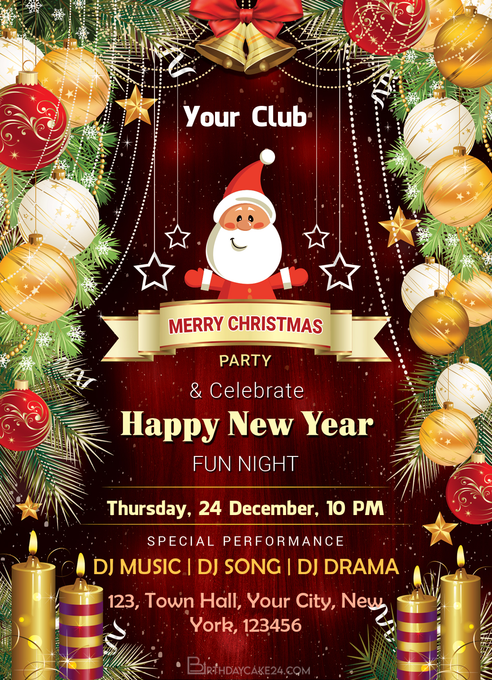 Christmas s Eve Invitation Templates Free 