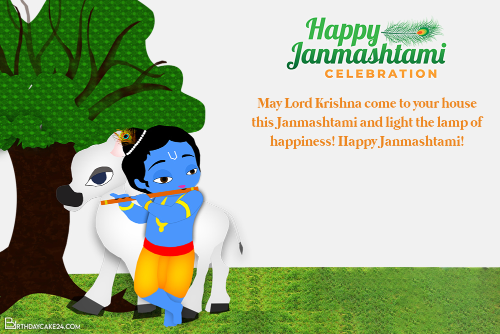 Customize Your Own Janmashtami Greeting Cards For Free