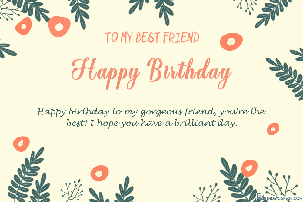 Floral Happy Birthday Wishes Card For Friends Girl Floral Happy Birthday Wishes Card For Friends Girl